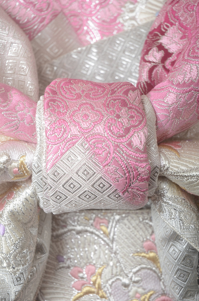 Traditional obi with Pre-tied bow – Kimono yukata market sakura